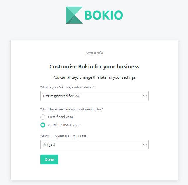 Create your Bokio account | Bokio