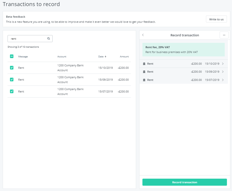 Recording transactions through bank feeds | Bokio