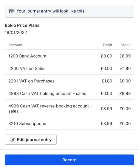 How to record purchasing Bokio price plans | Bokio